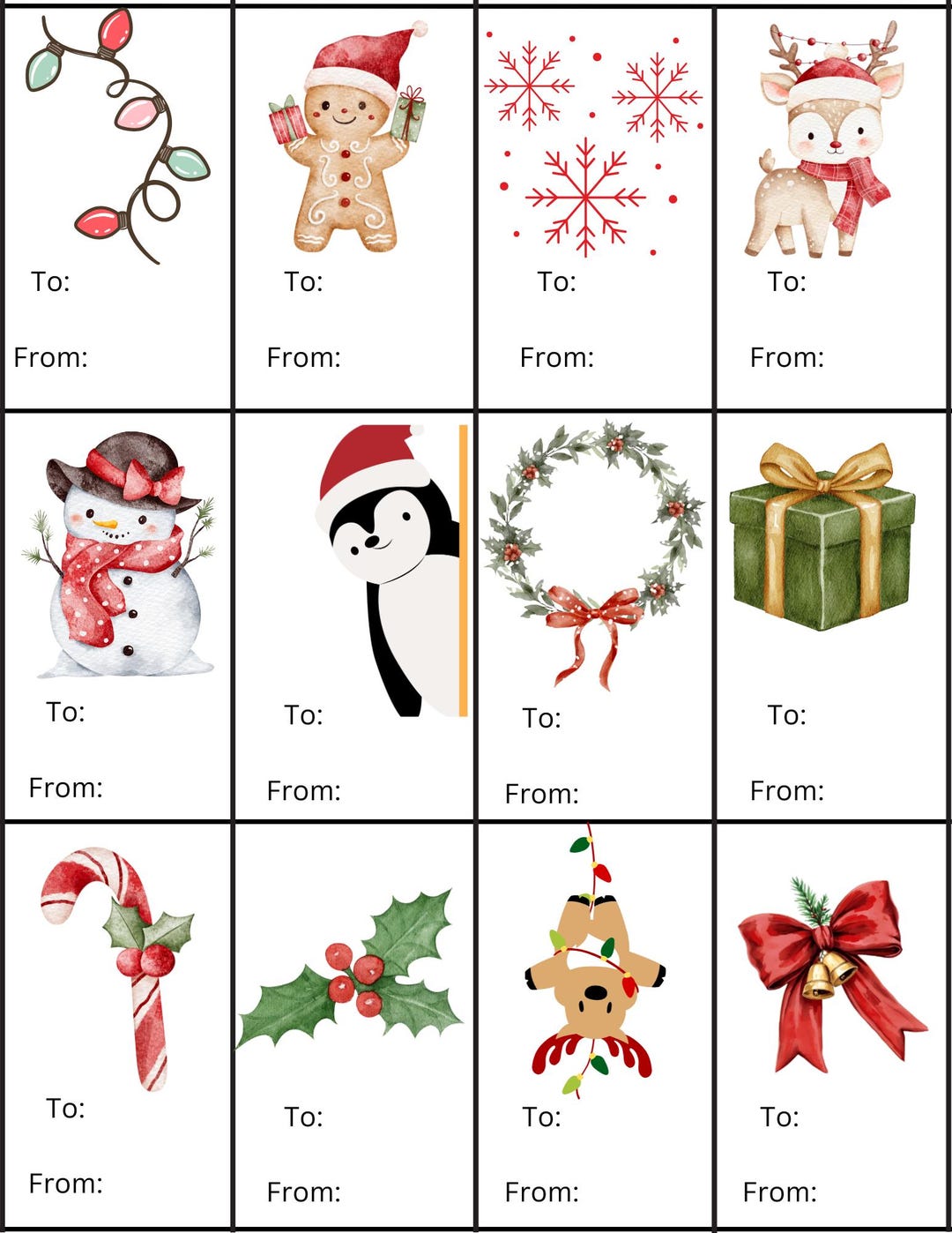 Christmas Name Tags - Etsy