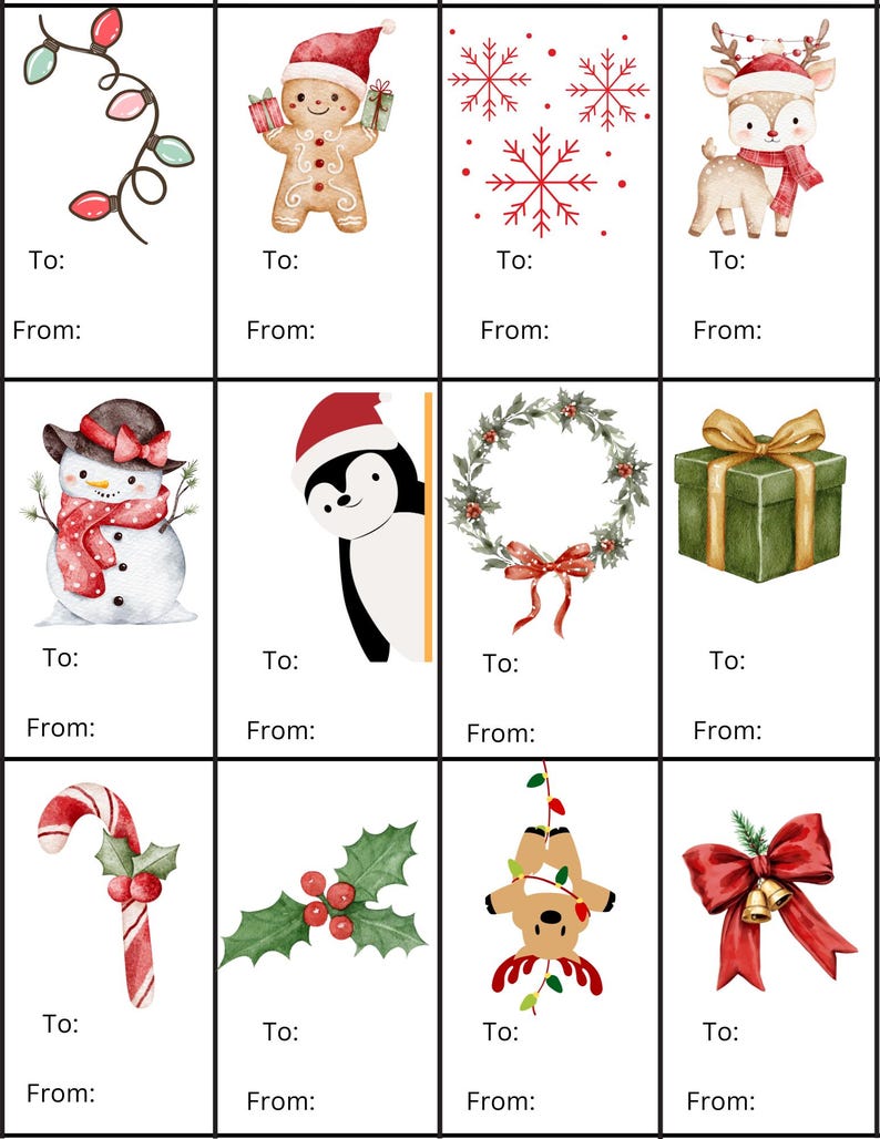 Christmas Name Tags - Etsy