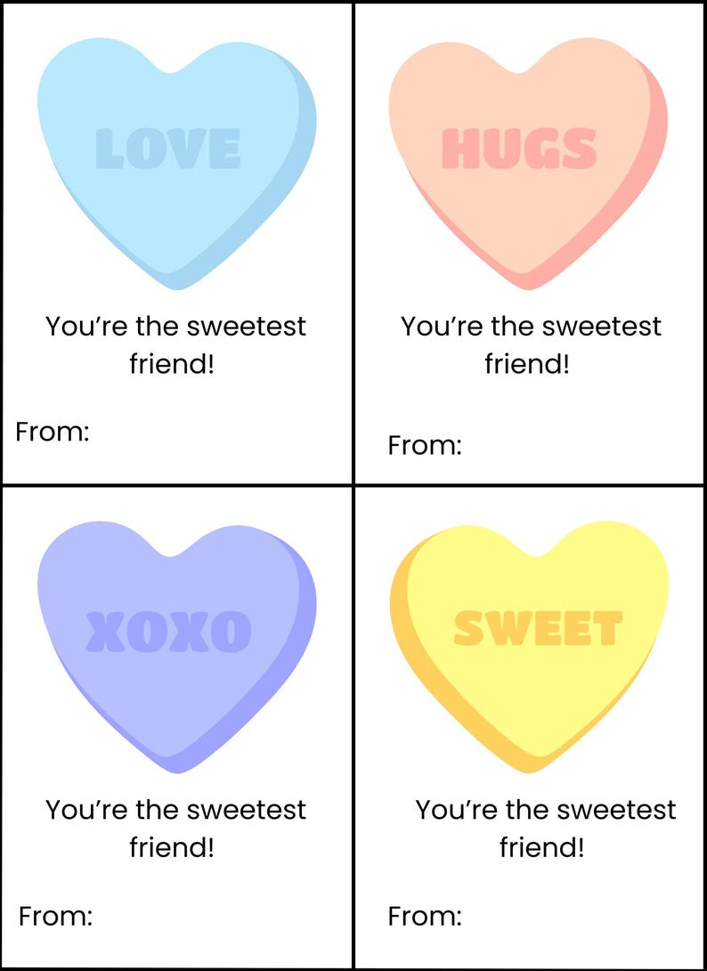 Valentine's Day Printable Cards - Etsy