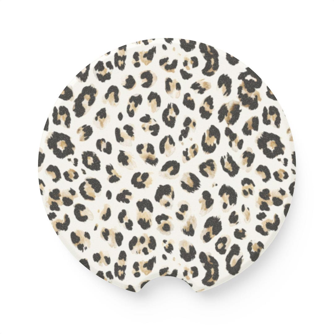 Cheetah Print Soapstone Car Coaster Set, Leopard Car Decor - Etsy