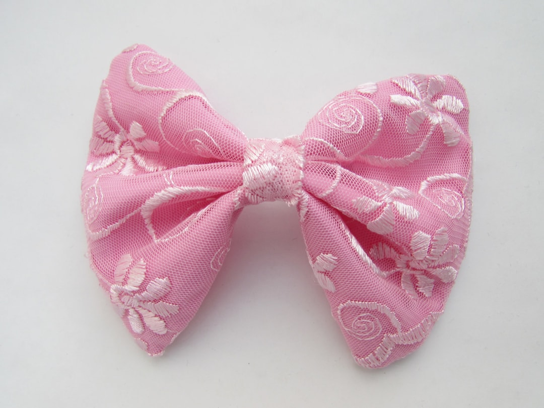 Pretty in Pink Lace Hair Bow Lazo de pelo de mujer con - Etsy España
