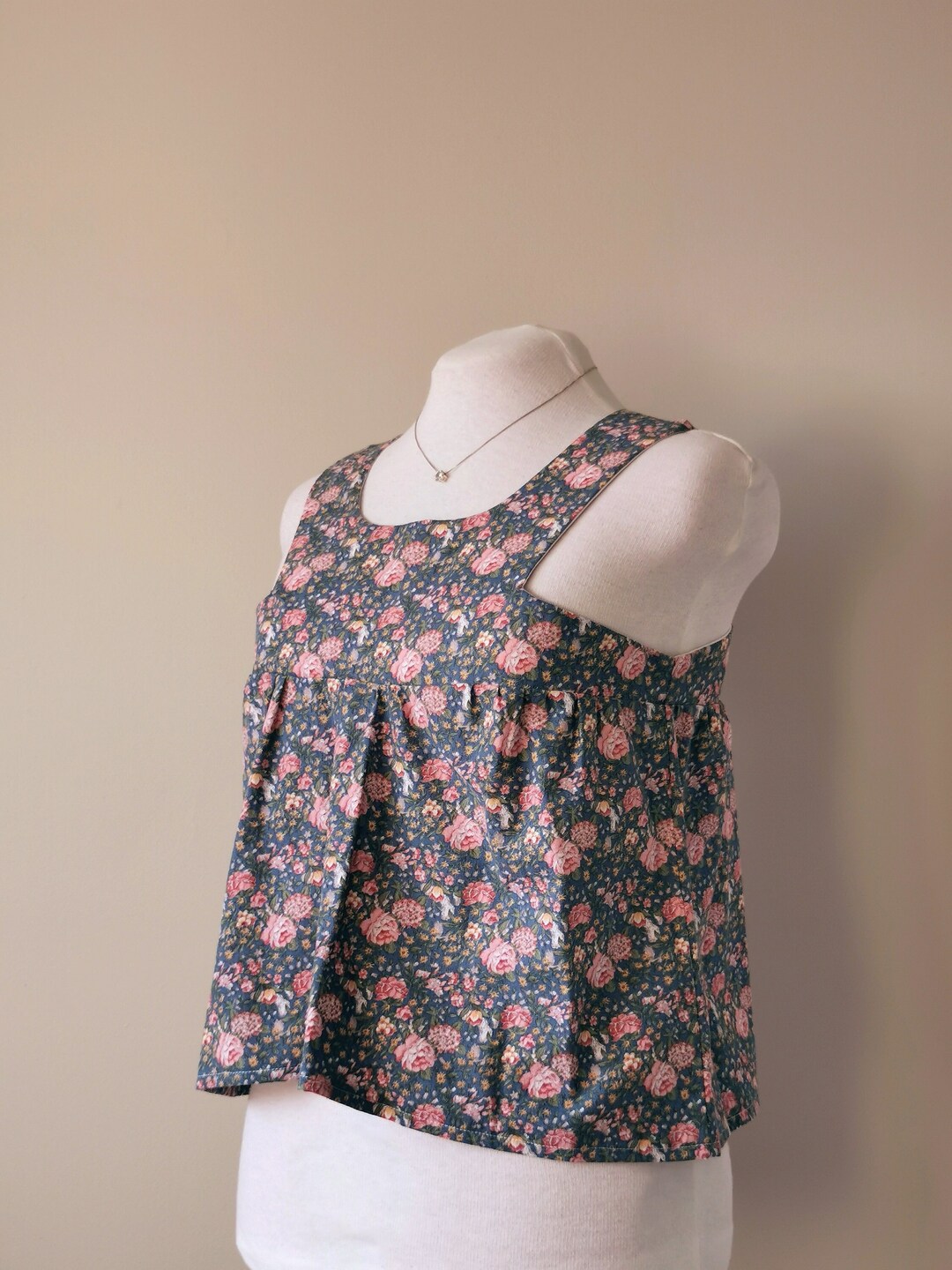 Cottagecore Babydoll Floral Tank Top - Feminine Handmade Top, Coquette ...