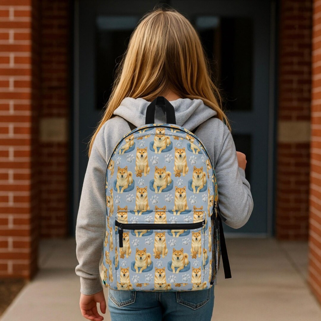 Shiba Inu Backpack, Back to School Bag, Shibe Bookbag, Dog Art Paw ...