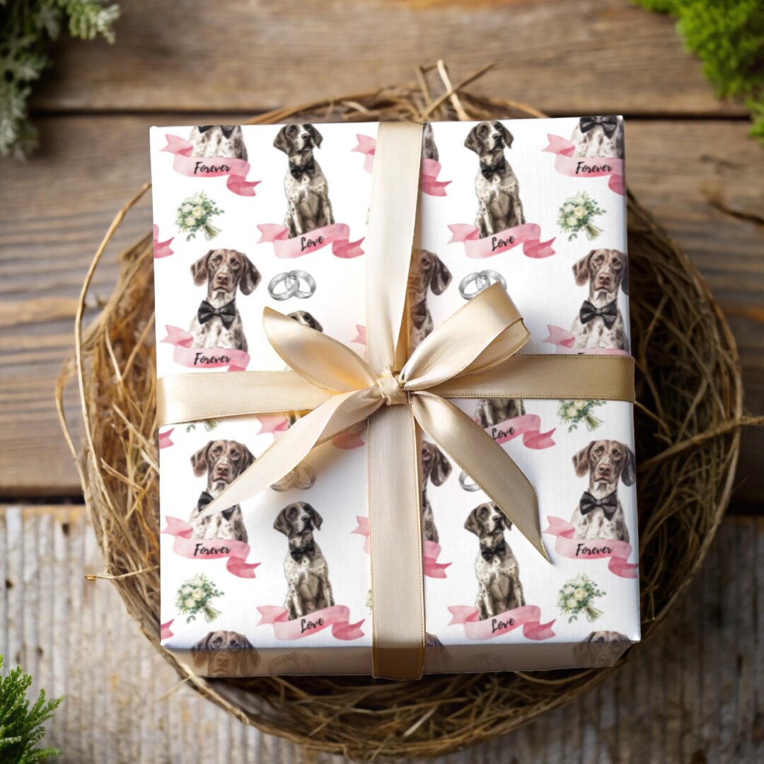German Shorthaired Pointer Wedding Gift Wrap Wrapping Paper Engagement ...