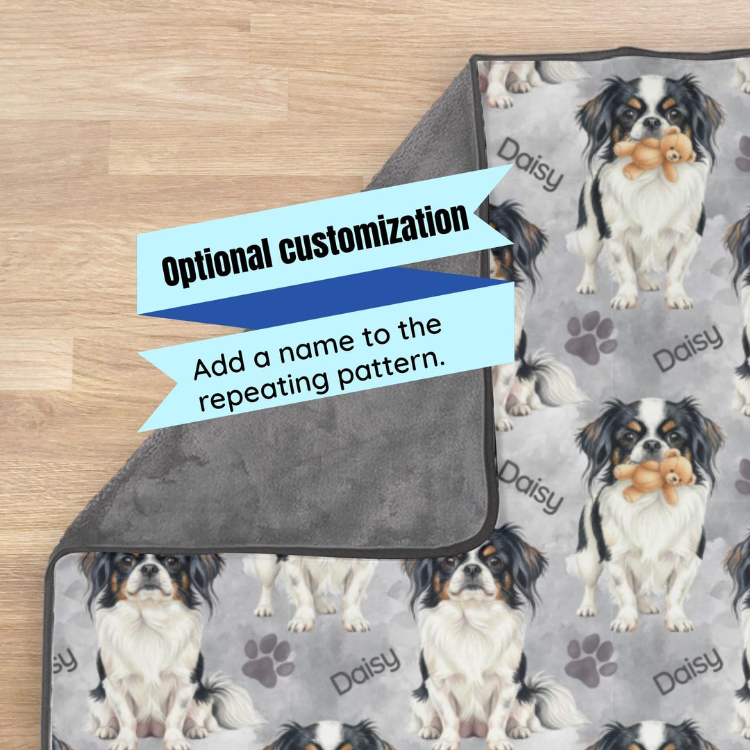 Personalized Japanese Chin Blanket, Soft Custom Flannel Fleece Throw ...