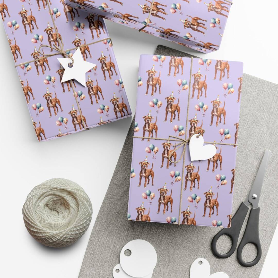 American Pit Bull Terrier Gift Wrap Wrapping Paper Birthday - Etsy
