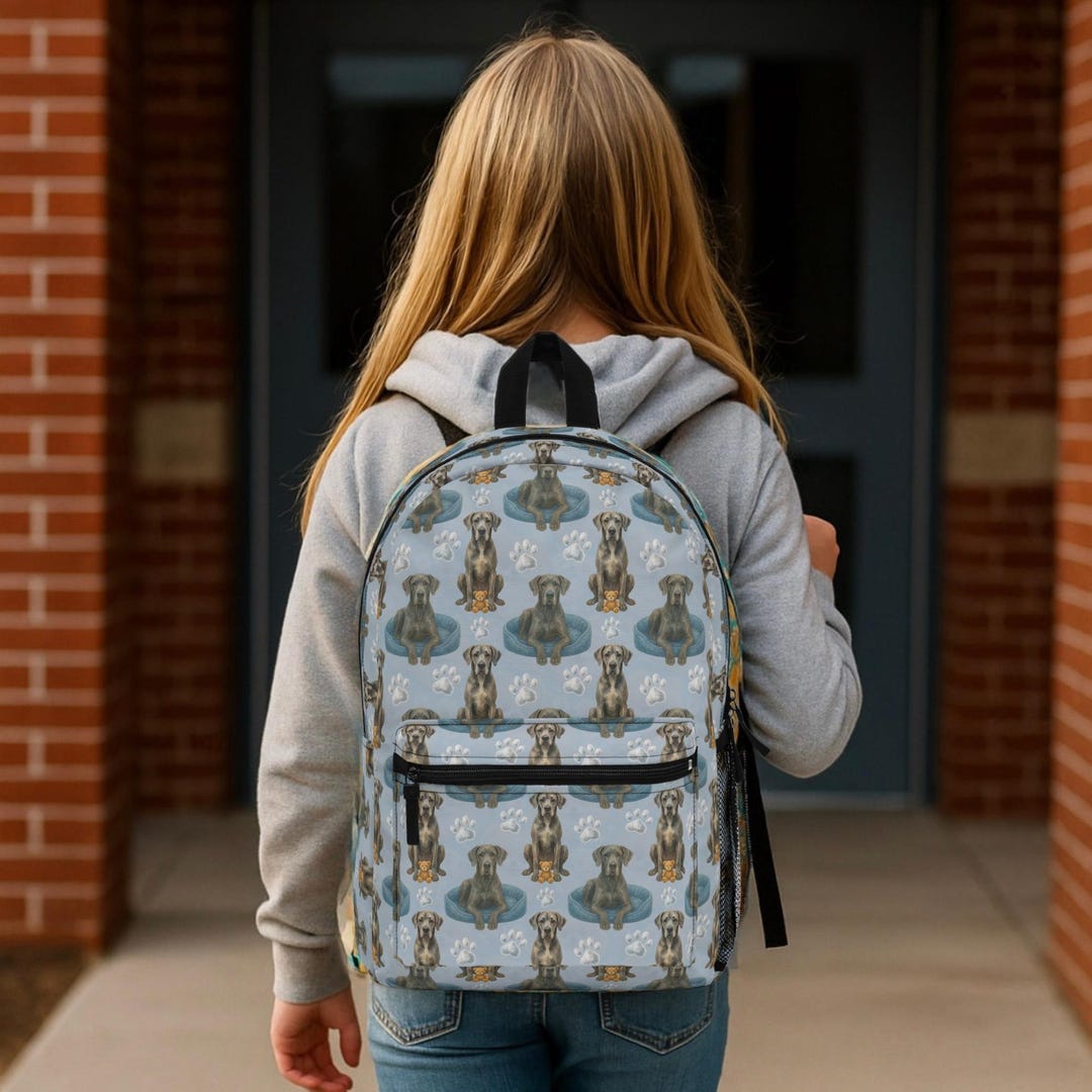 Great Dane Backpack, Back to School Bag, German Mastiff Bookbag, Dog ...