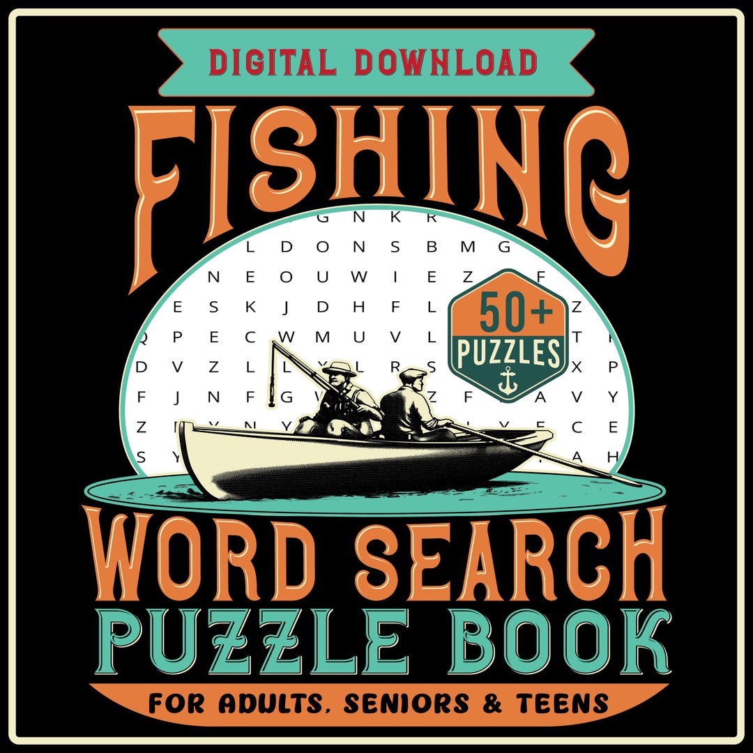Fishing Word Search Puzzle Book: 100+ Angling Puzzles (digital Download ...