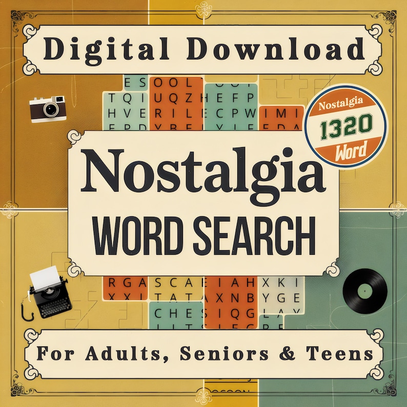 Nostalgia Word Search Puzzles, Vintage-inspired Brain Teasers for ...