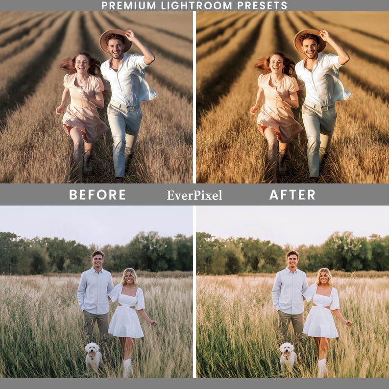 Gold & Bold Lightroom Presets: 27 Premium Golden Hour and Warm Tone ...