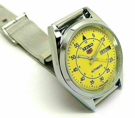 Vintage Seiko 5 Automatic Yellow Dial Pre-owned 6309a… - Gem