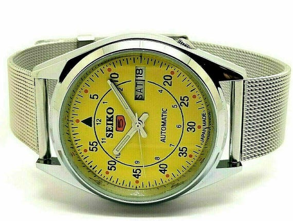Vintage Seiko 5 Automatic Yellow Dial Pre-owned 6309a… - Gem