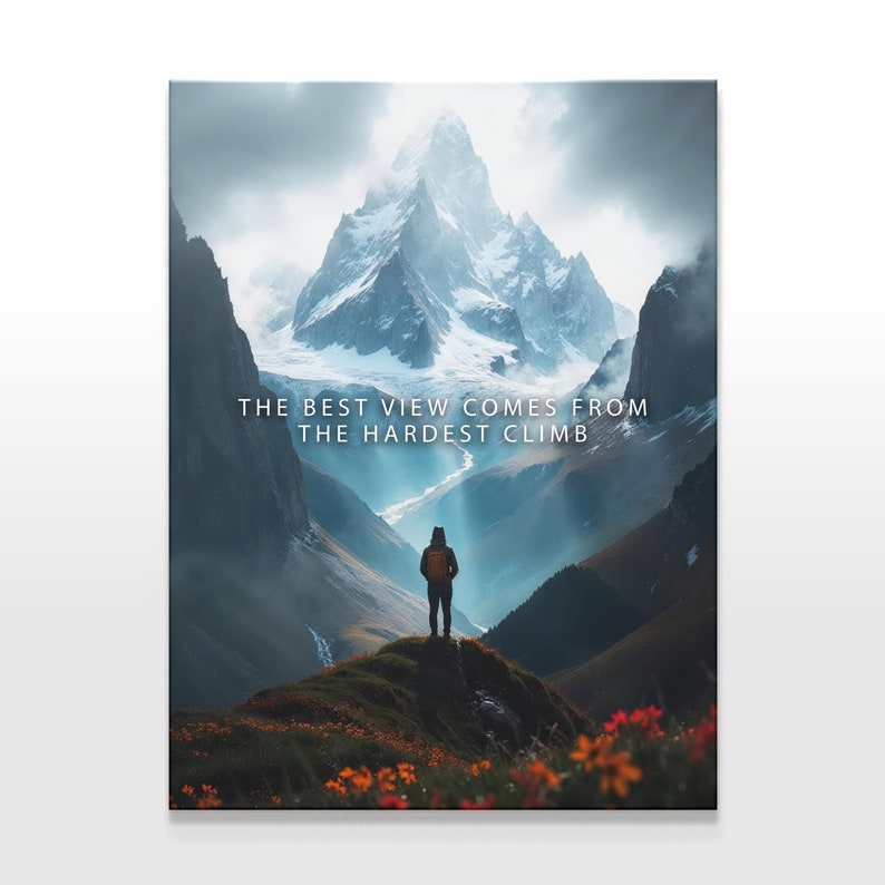 Mountain Landscape Canvas Print, Moody Earth Tones Nature Wall Art ...