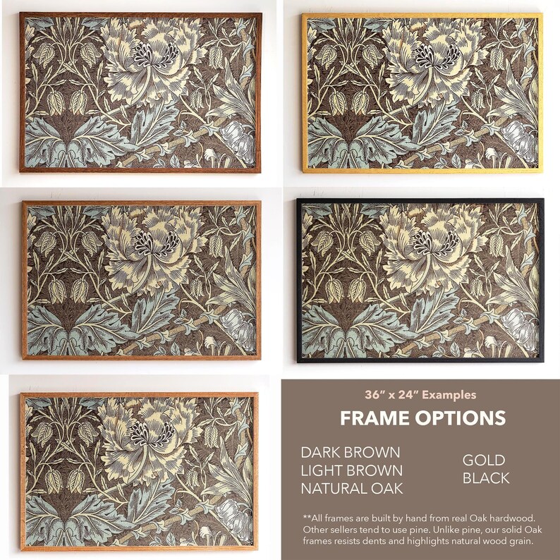 Framed William Morris Floral Canvas | Victorian Botanical Art - Etsy