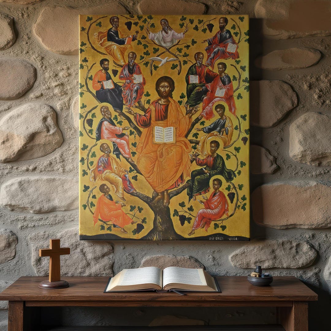 Christ the Vine Icon Canvas | Byzantine Orthodox Art - Etsy
