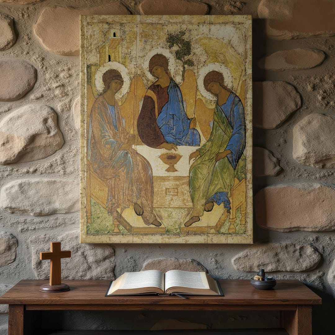 Holy Trinity Icon Print | Icon Wall Art Canvas | Rublev Holy Trinity ...