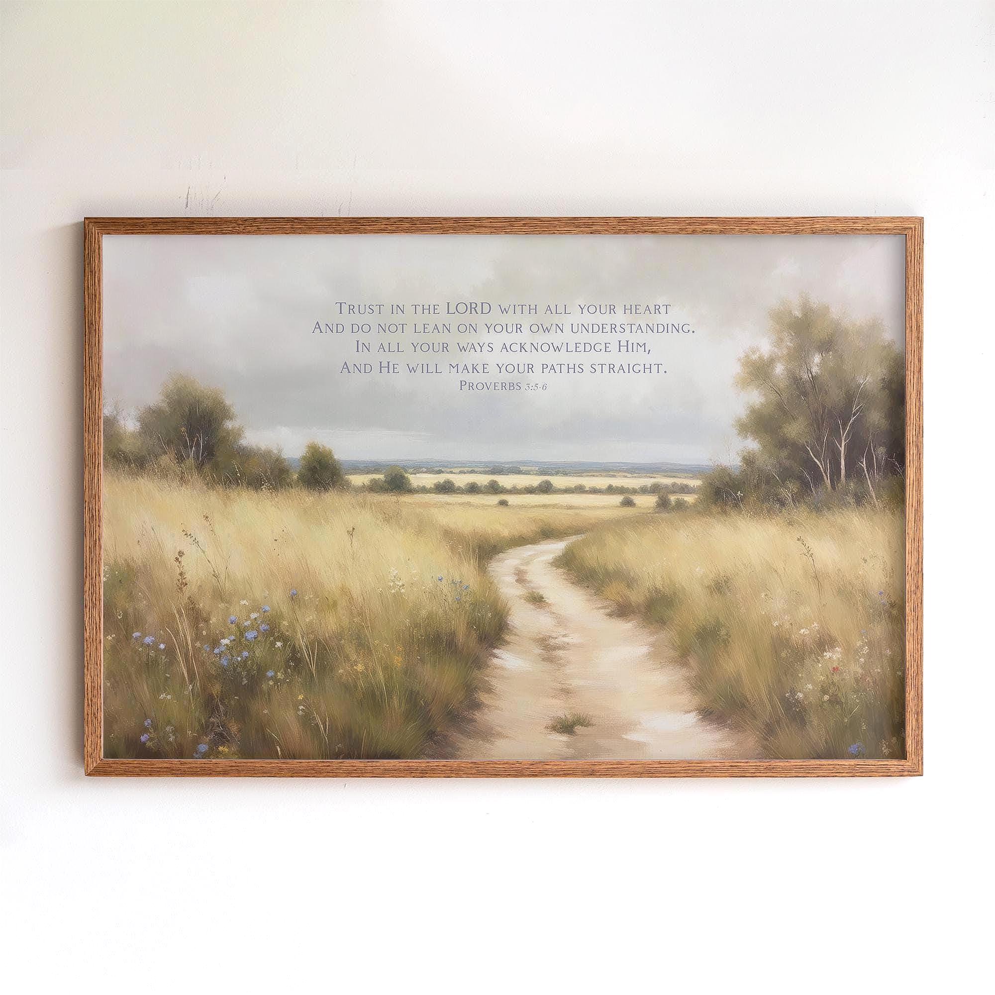 Proverbs 3:5-6 Framed Scripture Wall Art | Rustic Christian Wall Decor ...