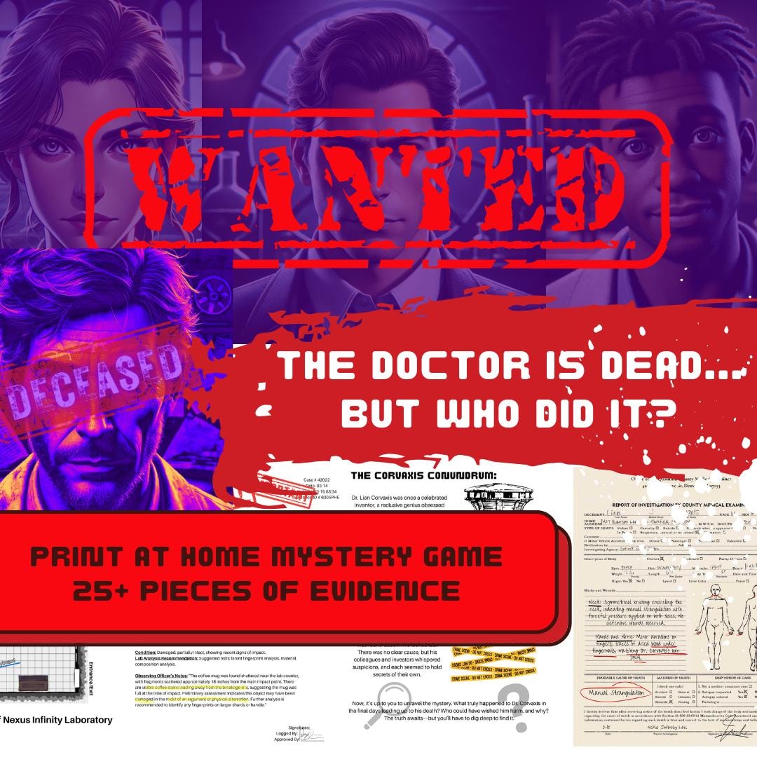The Corvaxis Conundrum: Printable Sci-fi Murder Mystery Game | DIY ...