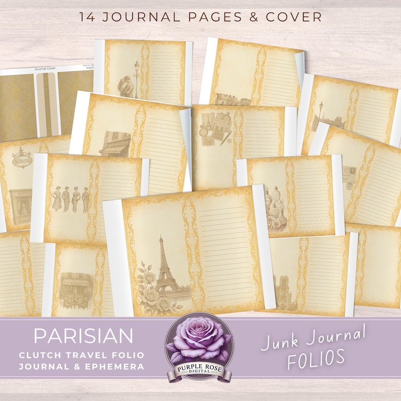 Paris Travel Junk Journal Folio Kit: Vintage Ephemera & Pockets - Etsy