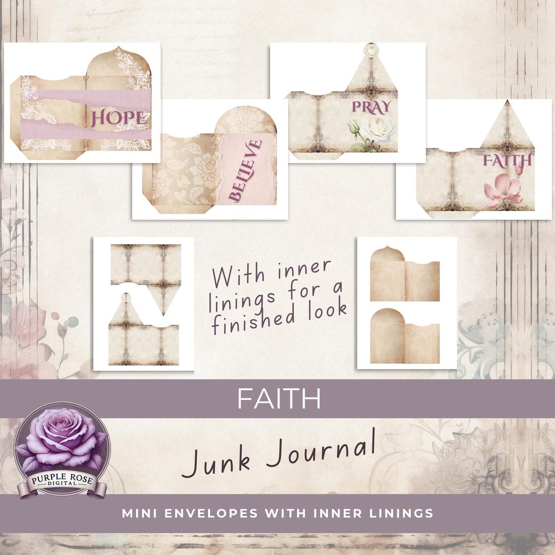Mini Envelopes FAITH Junk Journal DIGITAL, Printable Faith Inspired ...