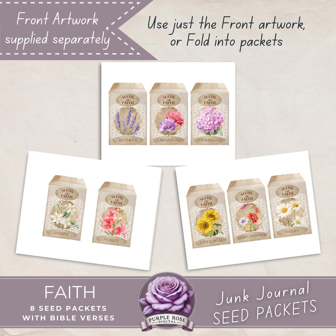 Seeds of FAITH Printable Vintage SEED PACKETS With Bible Verses, Junk ...