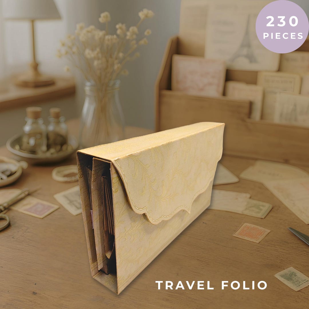 Paris Travel Junk Journal Folio Kit: Vintage Ephemera & Pockets - Etsy