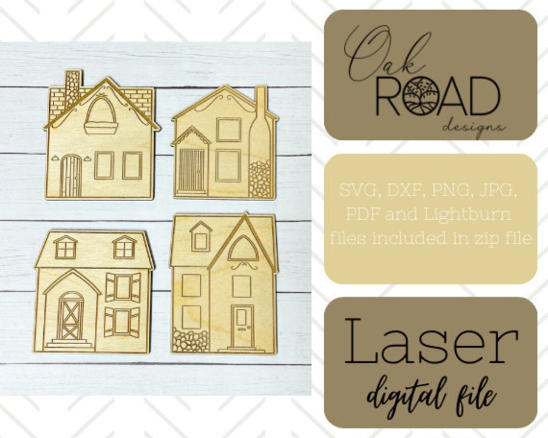 Cottage Style House Bundle SVG for Laser Engraving - Etsy