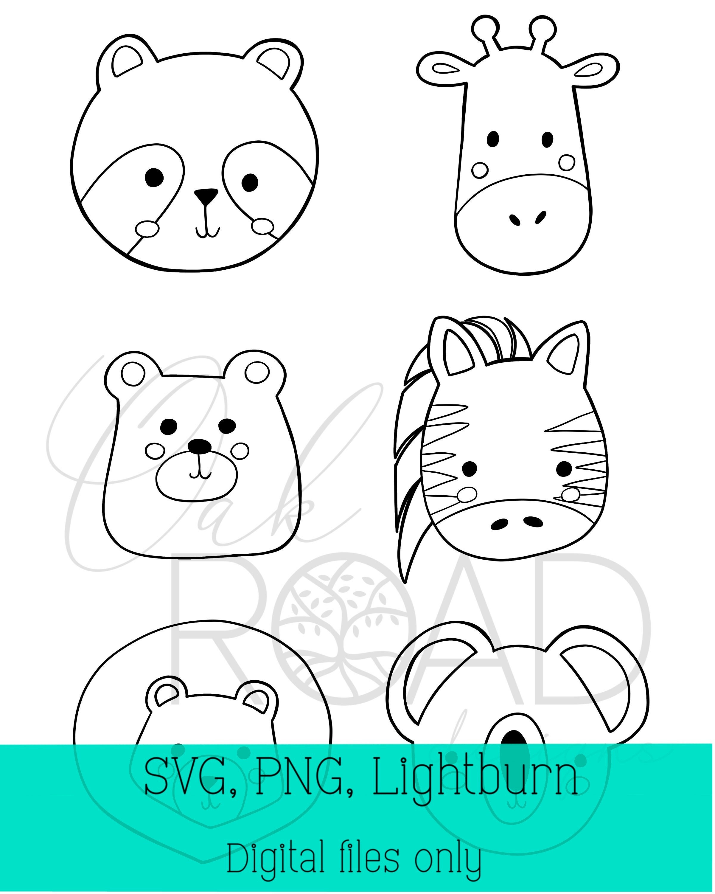 Cute Animal Bundle SVG File for Laser Engraving - Etsy