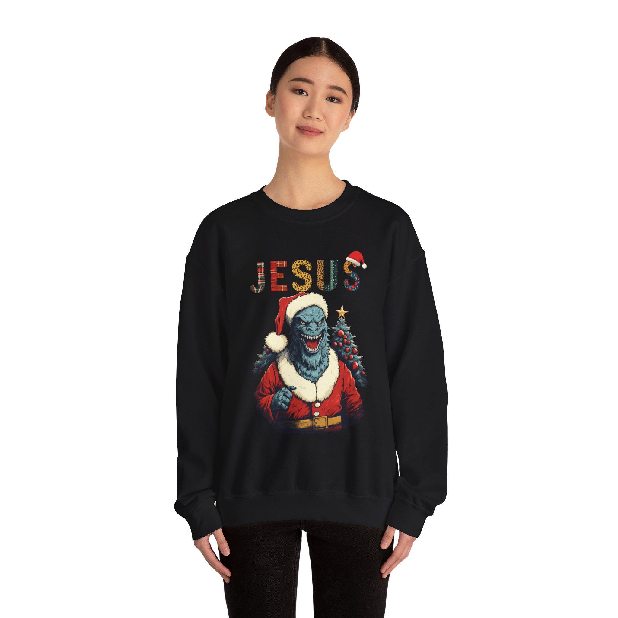 Godzilla X Jesus, Godzilla Shirt, Jesus Shirt, Merry Christmas Everyone ...