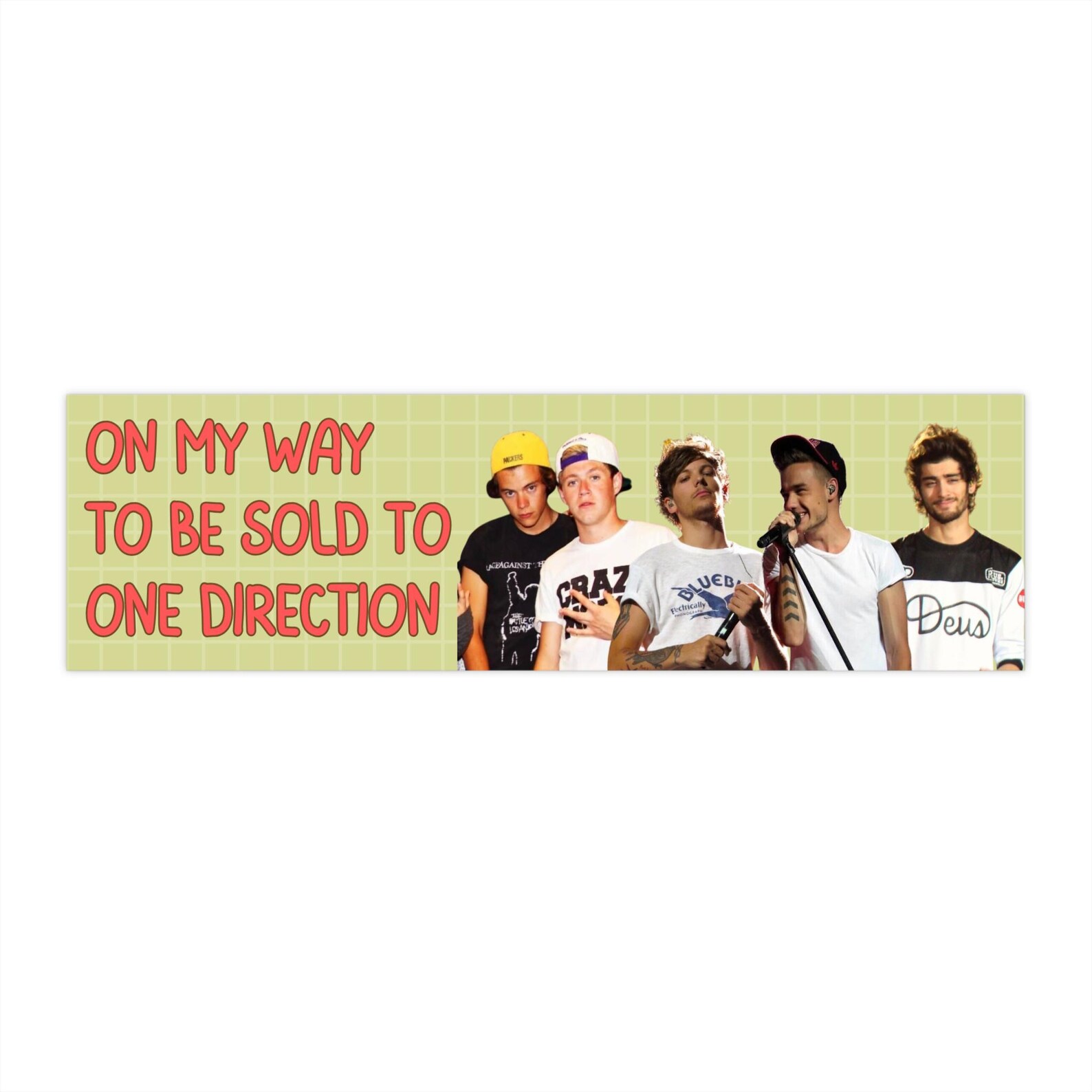 Funny One Direction Boy Band Bumper Sticker Pop Culture Decal for ...