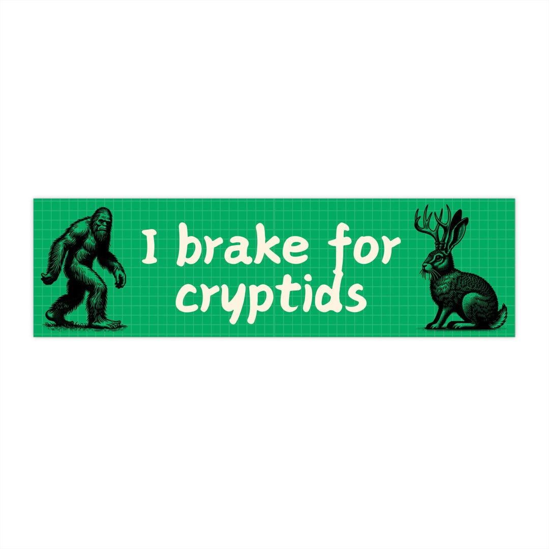Cryptid Enthusiast Bumper Stickers, Yeti Sasquatch Car Decal ...