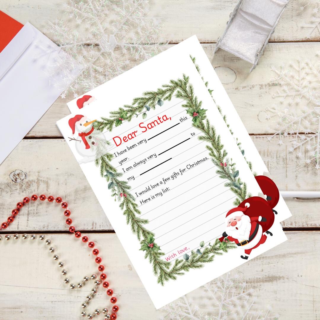 Funny Design Printable Letter Santa Claus for Children and Parents, Art ...