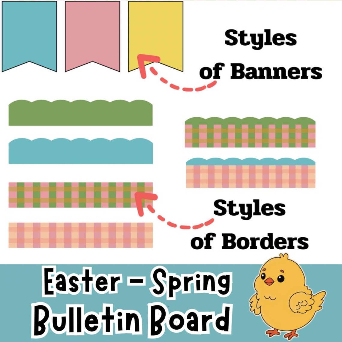 Spring Bulletin Board,easter Classroom Decor,chick and Bunny Bulletin ...