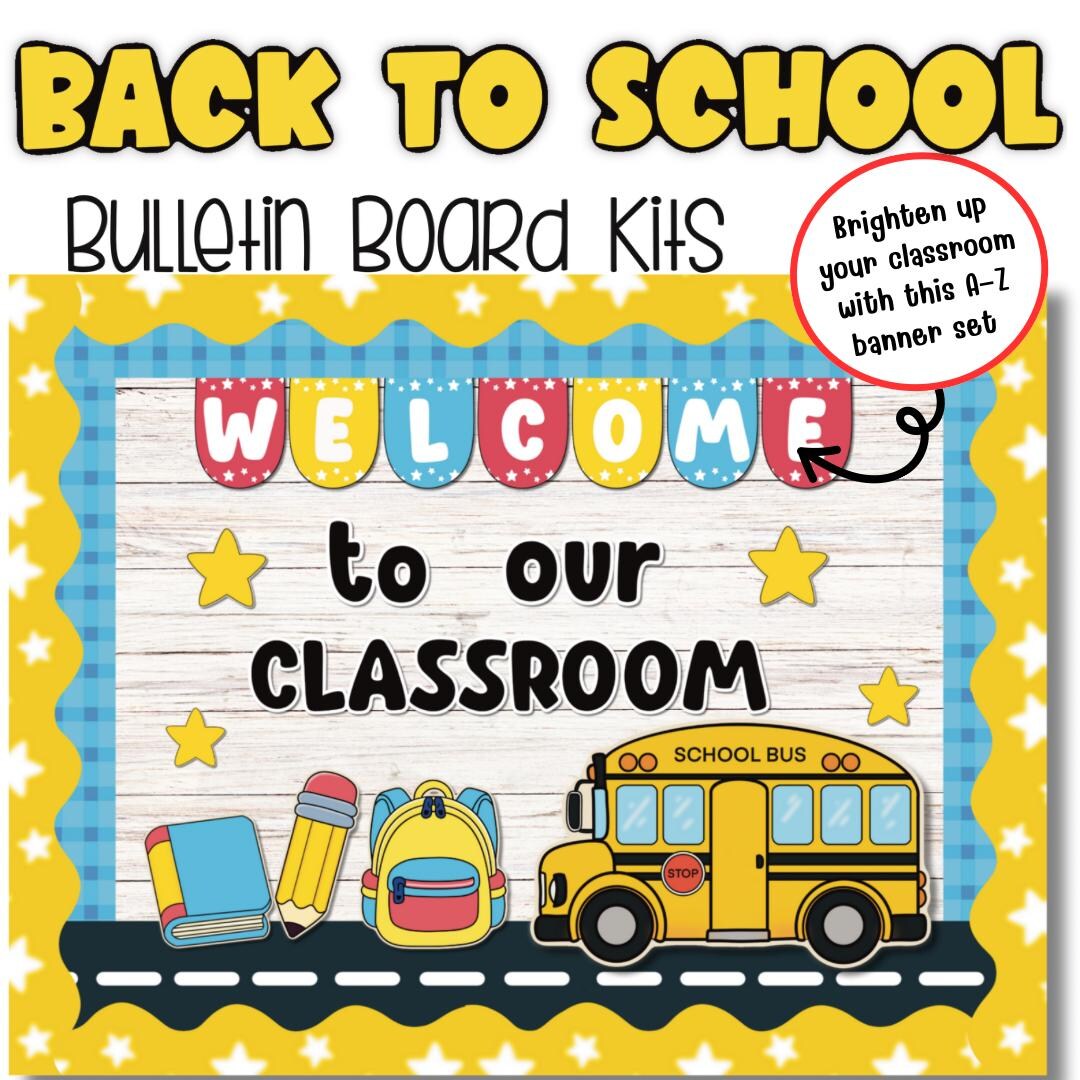 School Bus Bulletin Board Kit: Back to School Classroom Decor (digital ...