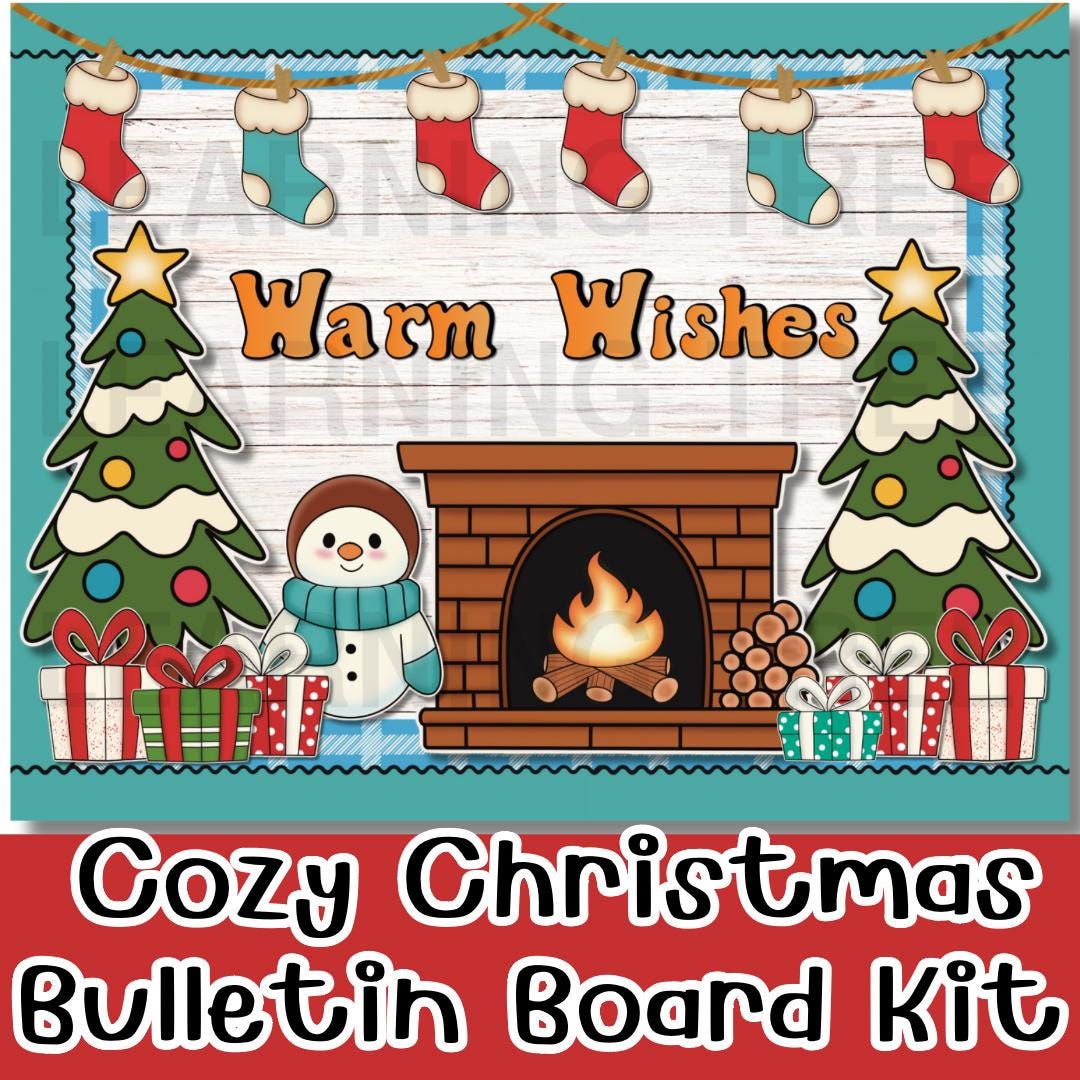 Warm Wishes Bulletin Board,christmas Fireplace Classroom Decor. - Etsy