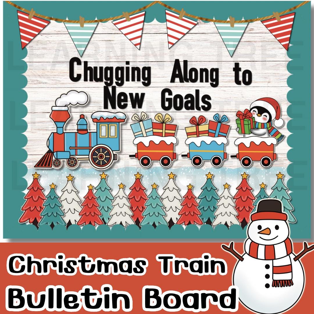 Goal Setting Bulletin Board,christmas Train Theme Decor, New Year ...