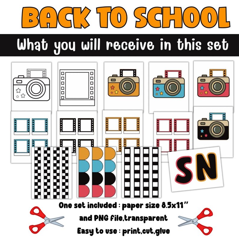 Camera Theme Classroom Bulletin Board Kit: Back to School Photo Display ...