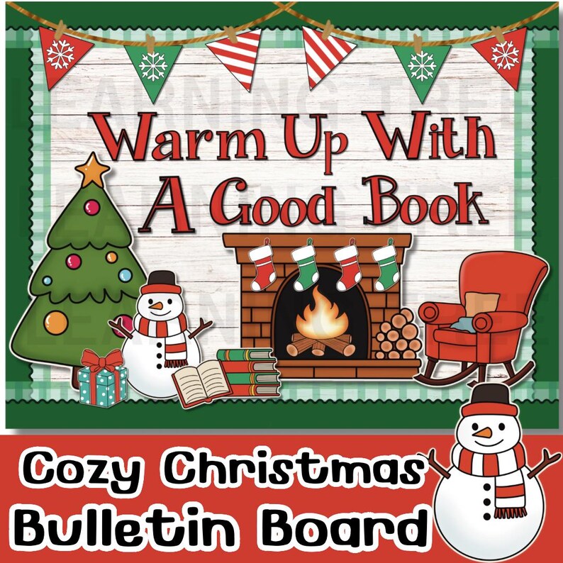 Christmas Reading Bulletin Board,warm up With Books Display,classroom ...