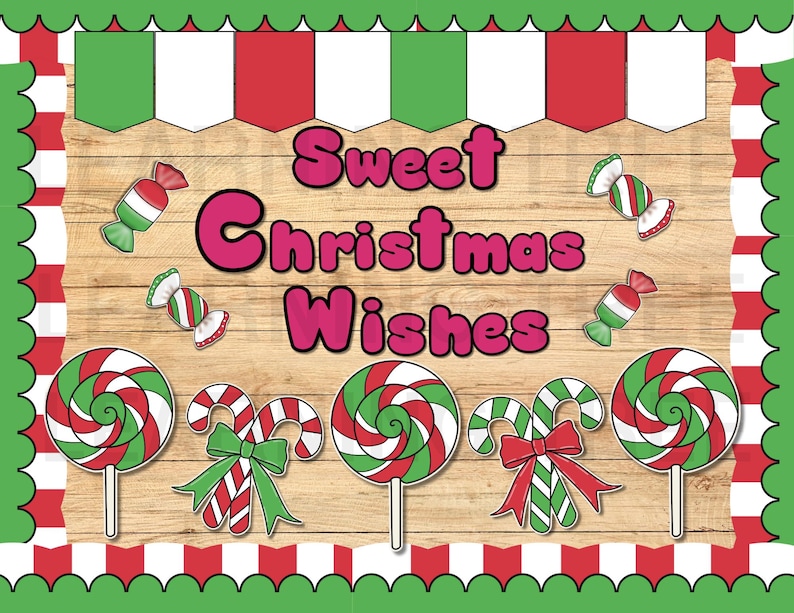 Candy Cane Lane Bulletin Board, Christmas Sweet Treats Classroom,door ...
