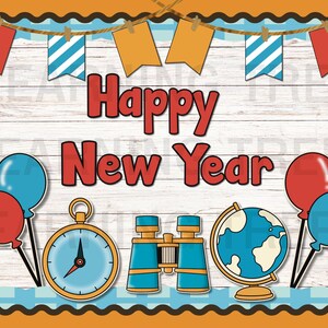 New Year Bulletin Board,back to School New Year Display,classroom ...
