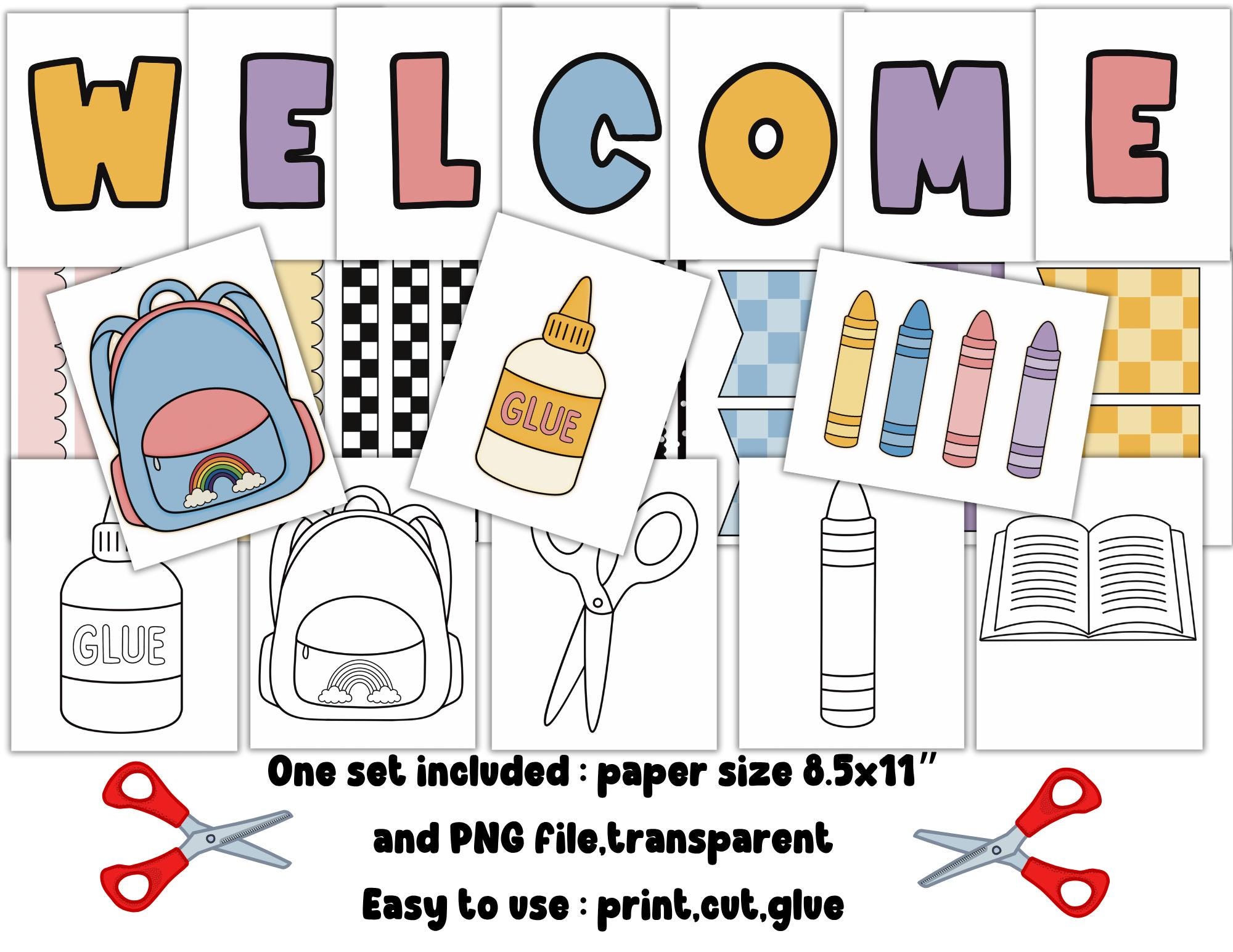 Pastel Classroom Decor: Welcome Back to School Bulletin Board (digital ...