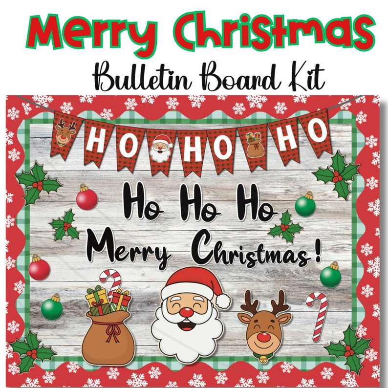 Christmas Bulletin Board Kit | Merry Christmas | Holiday Classroom ...