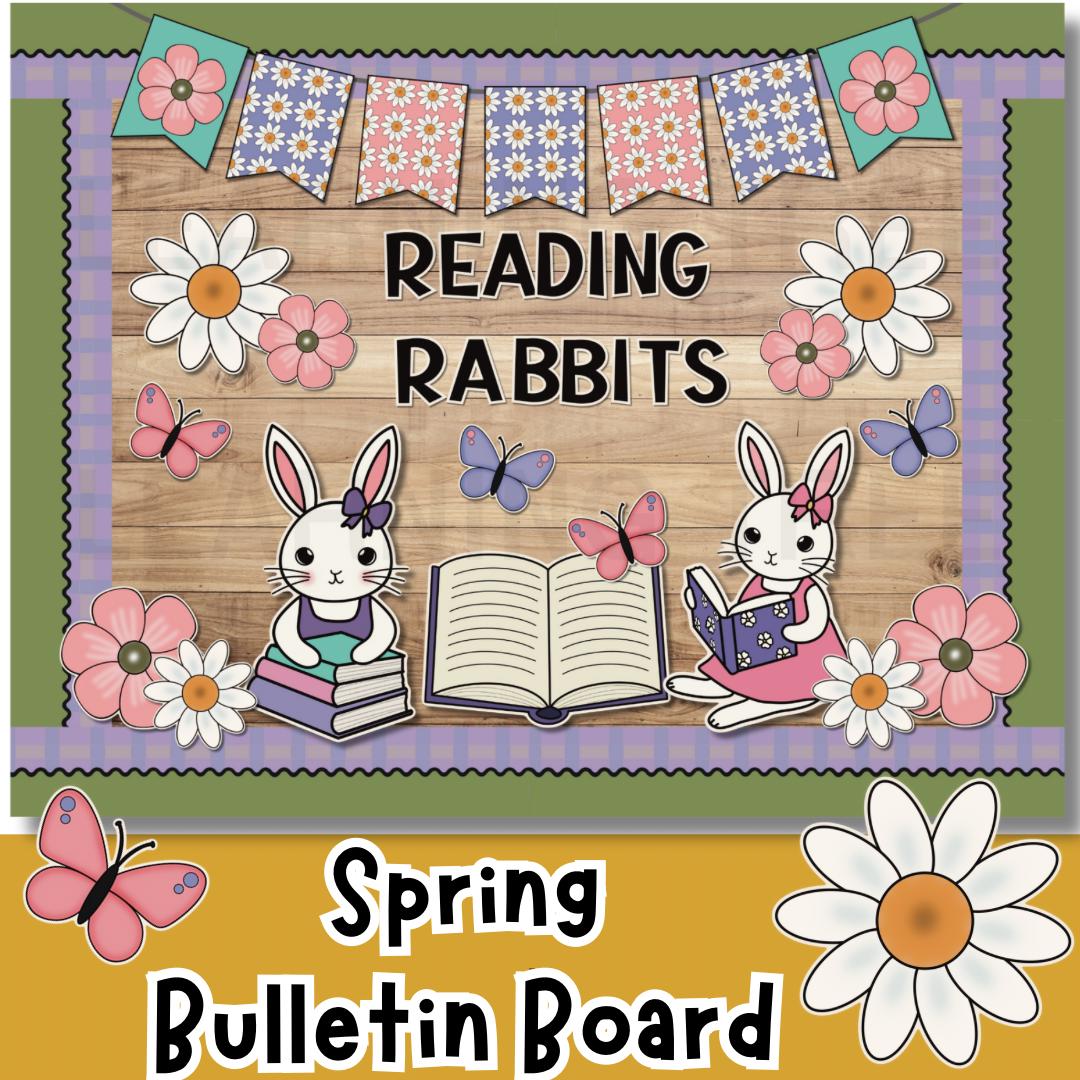 Spring Reading Bulletin Board,easter Classroom Decorations,hop Into ...