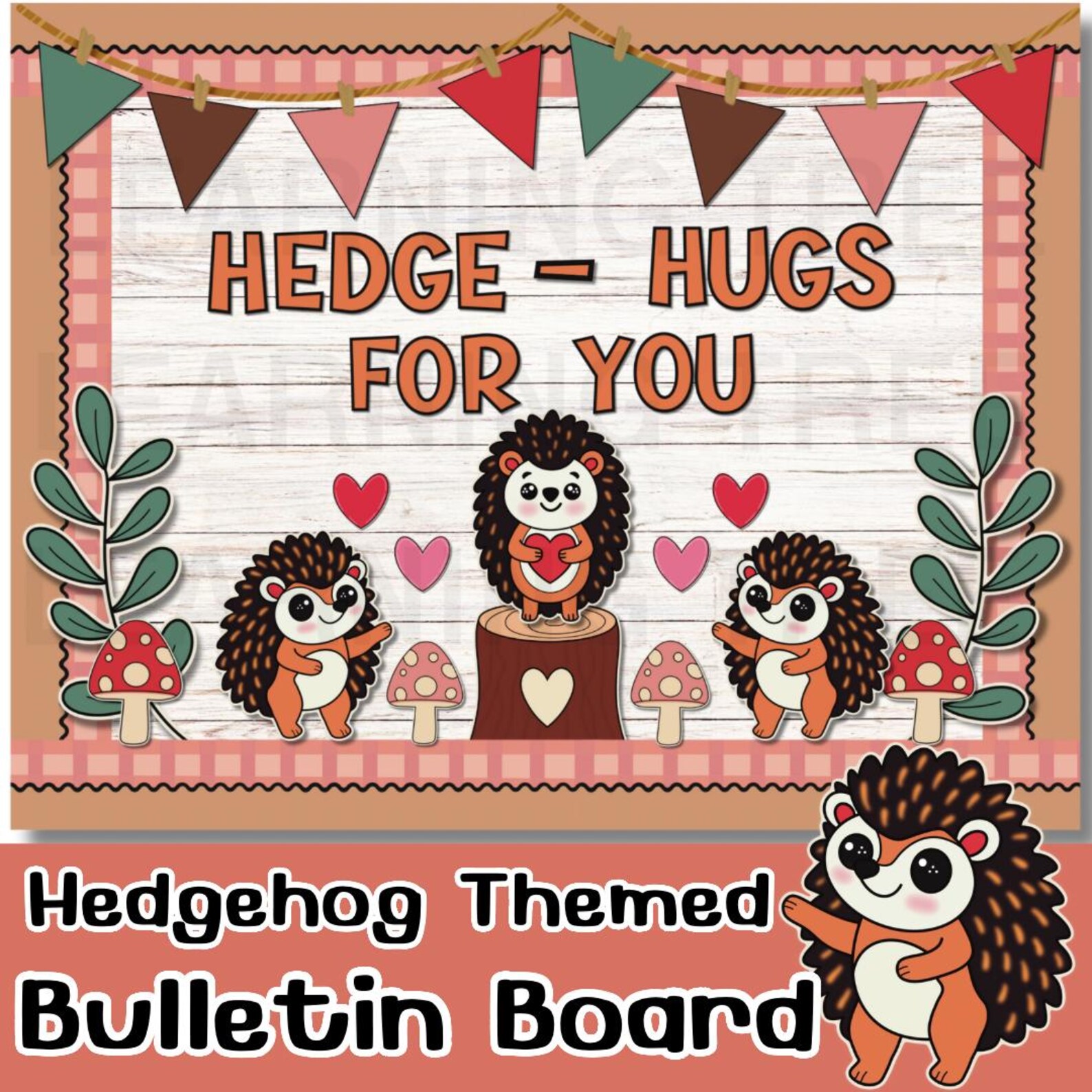 Hedgehog Bulletin Board,valentine’s Day Classroom Decor, Love and ...