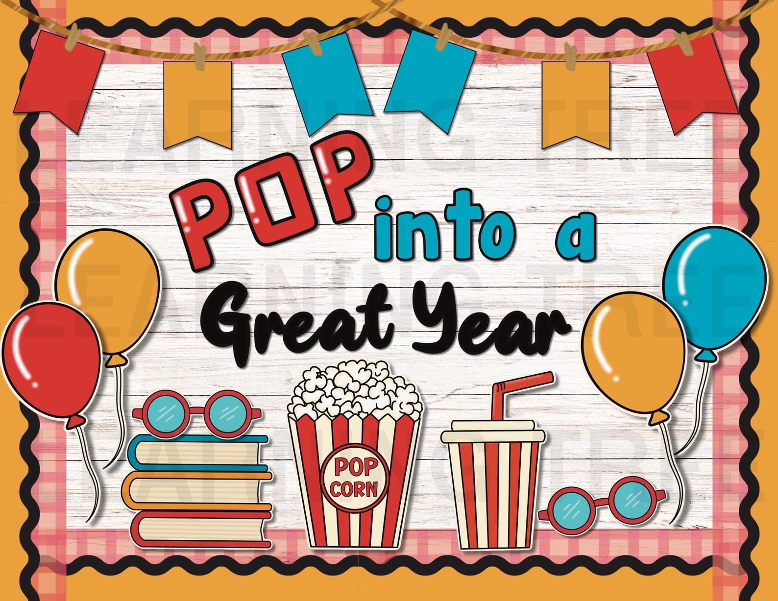 New Year Bulletin Board,popcorn Theme Classroom Decor,back to School ...