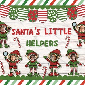 Christmas Elf Bulletin Board Craft | Santa’s Little Helpers Photo ...