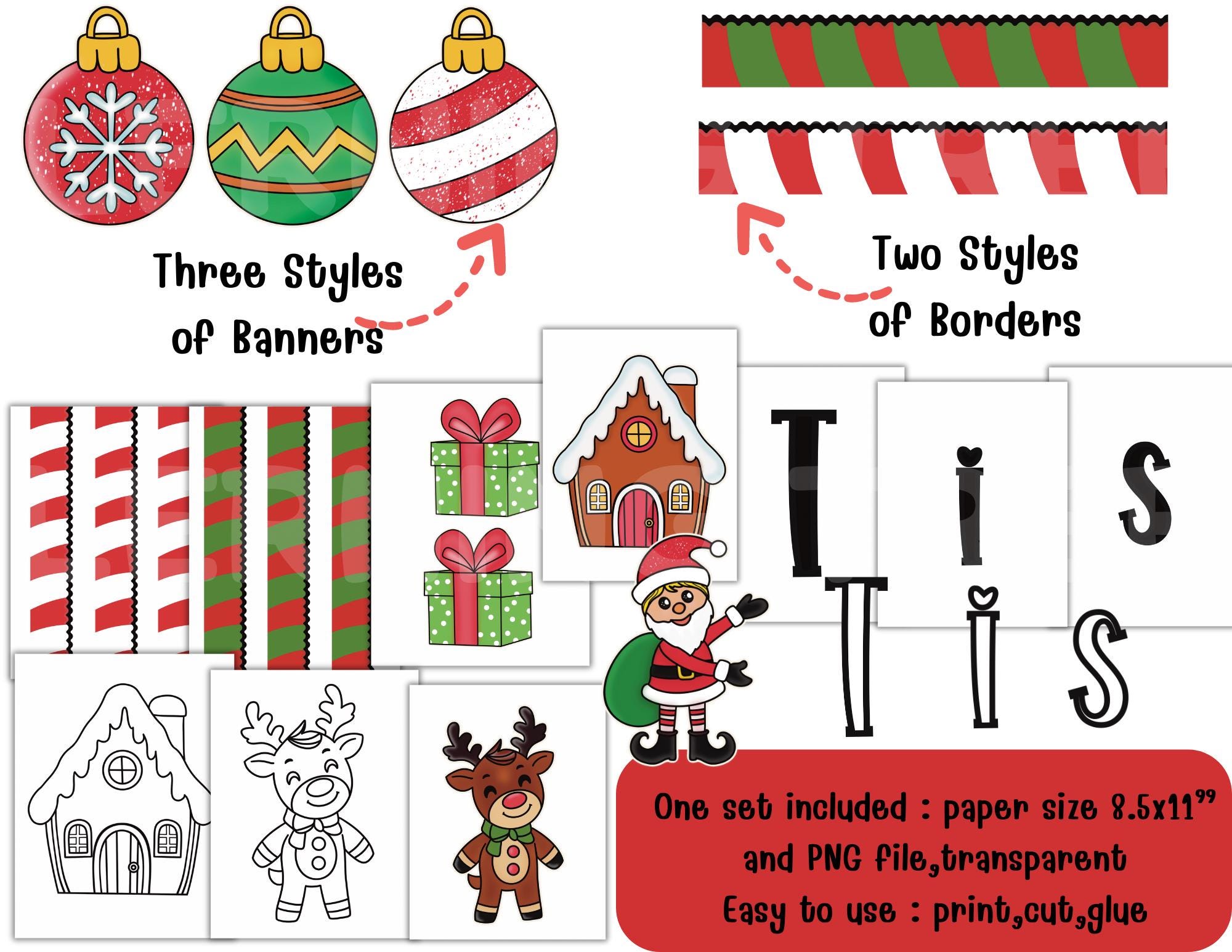 Christmas Bulletin Board Set, Holiday Classroom Decoration. - Etsy