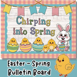 Spring Bulletin Board,easter Classroom Decor,chick and Bunny Bulletin ...