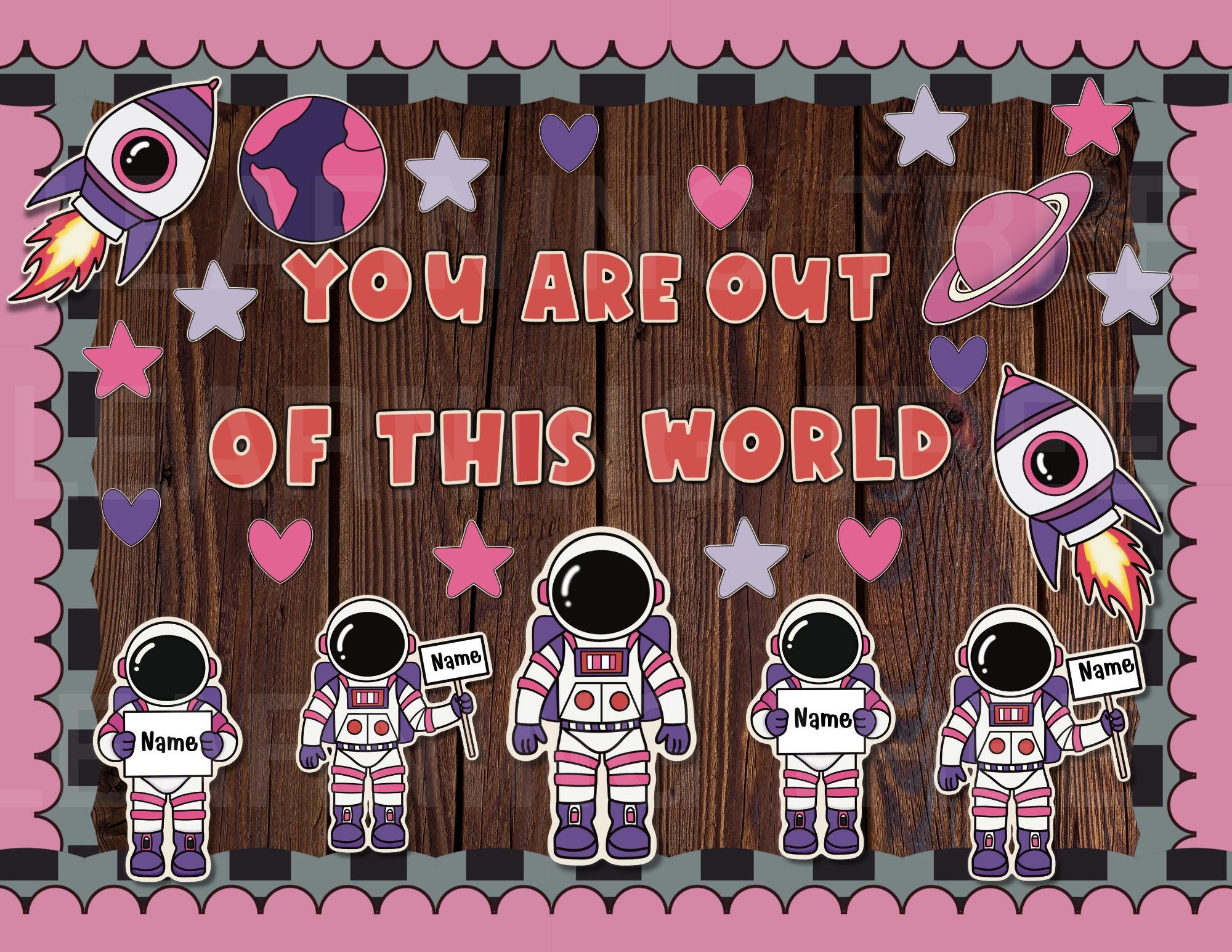 Astronaut Bulletin Board,valentine’s Day,outer Space Classroom Decor ...