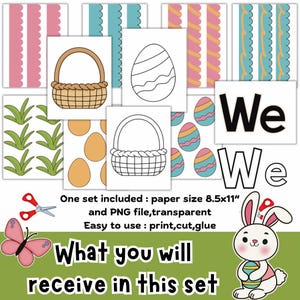 Easter Bulletin Board,bunny and Easter Egg Classroom Decorations,hop ...